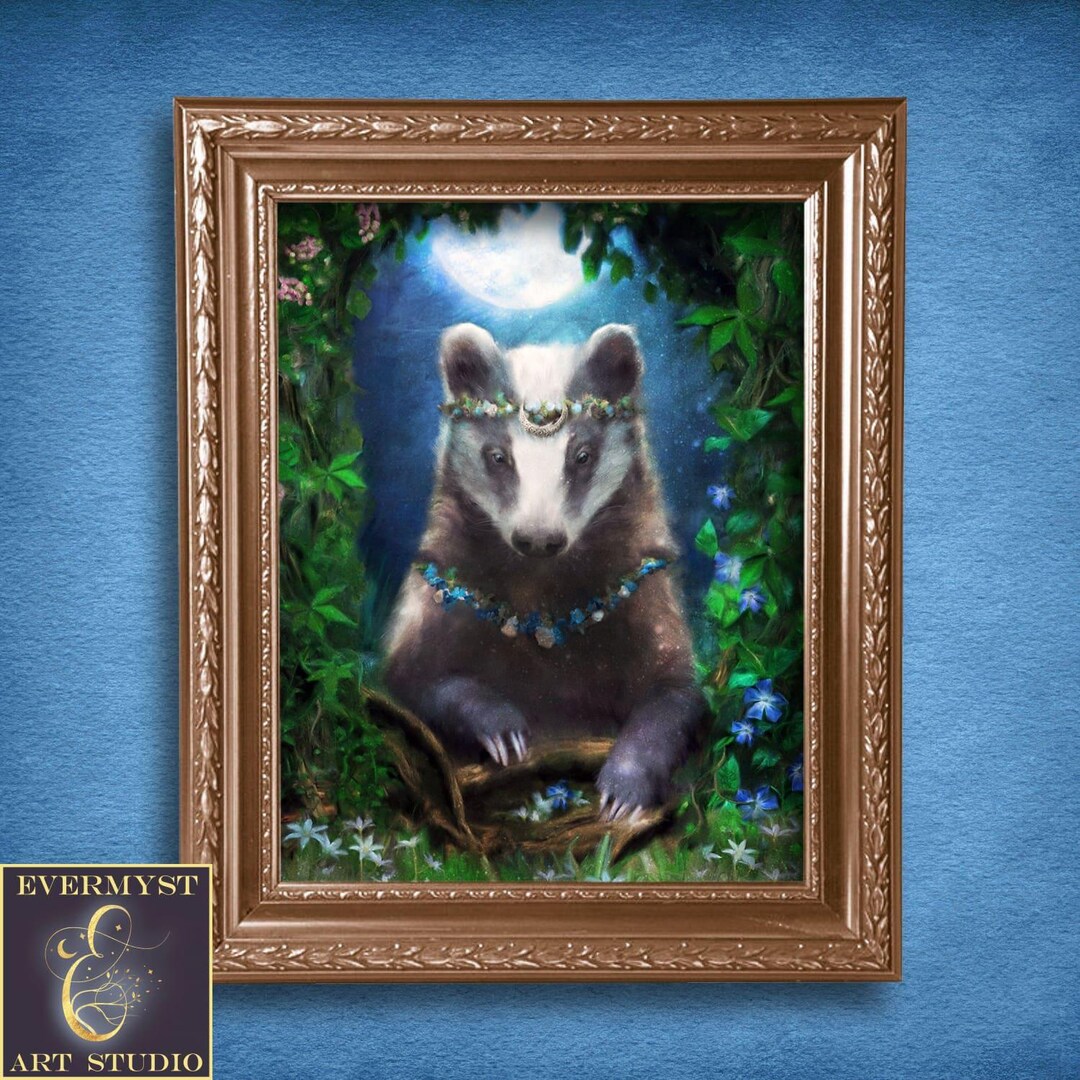 Fantasy Badger Art, Canvas Art, Spirit Animal, Animal Totem, Fantasy ...