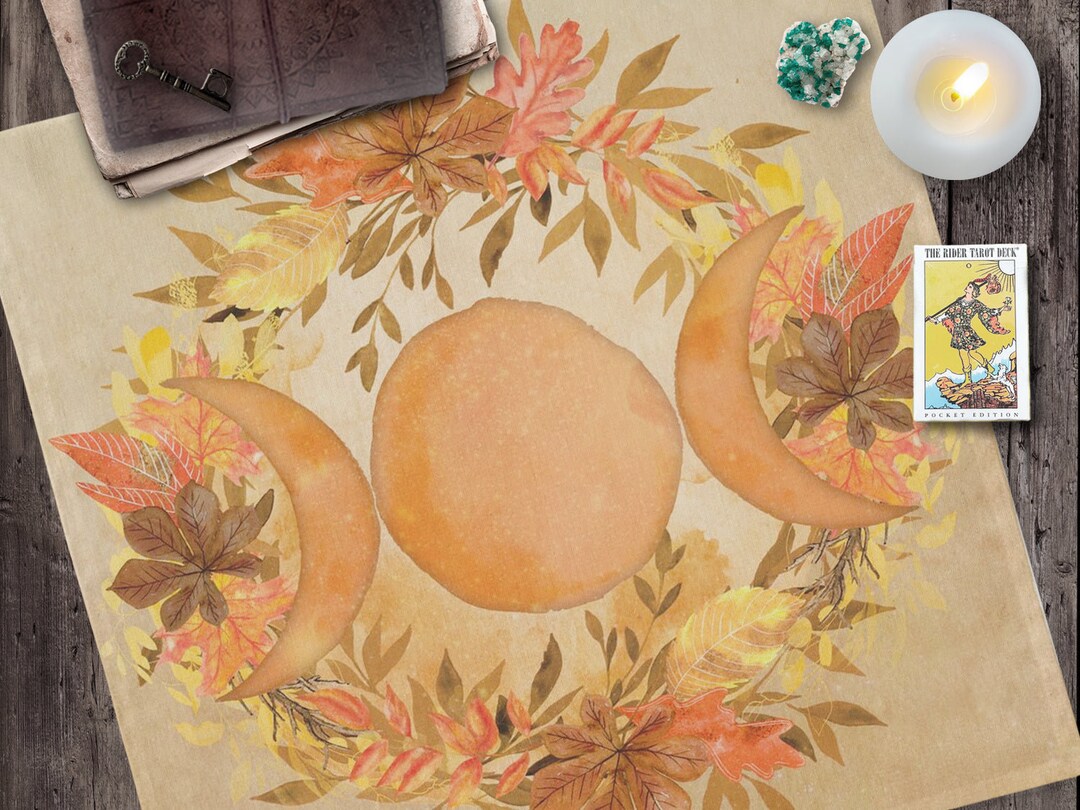 Altar Cloth Tarot Cloth Triple Moon Altar Cloth Mabon Altar - Etsy