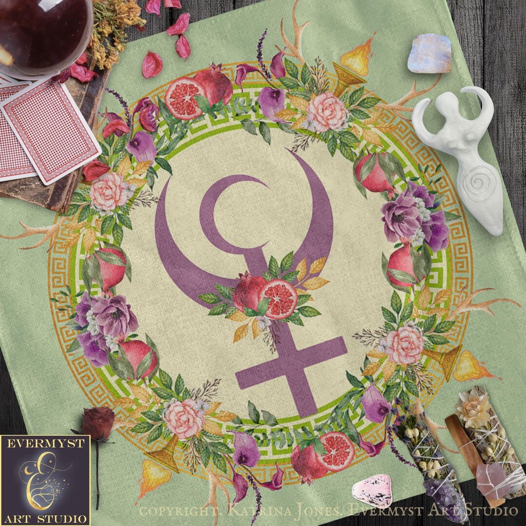 Persephone Symbol Fabric Table Topper - Altar Cloth - Etsy