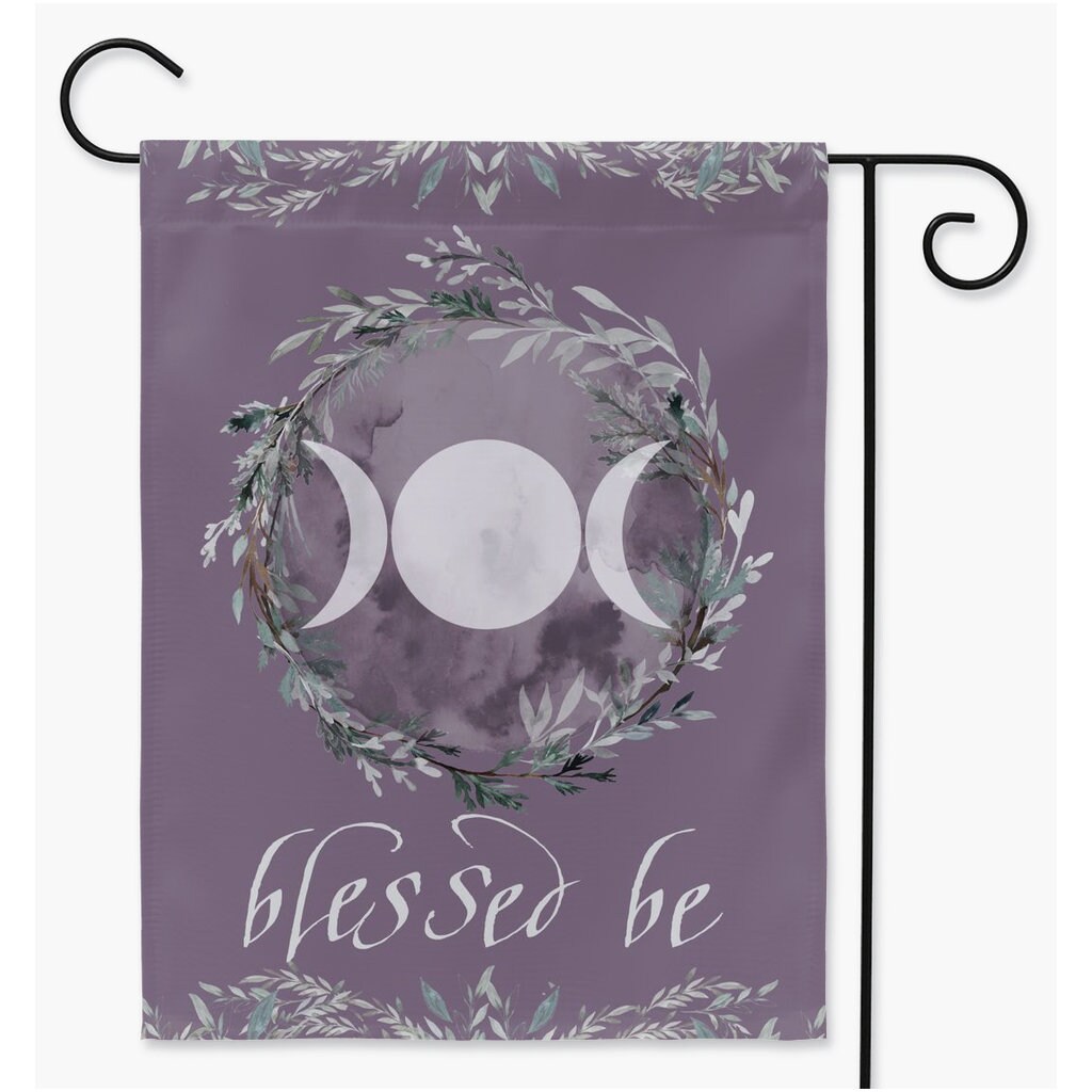 Witch Garden Flag Triple Moon Flag Blessed Be Flag Wicca | Etsy
