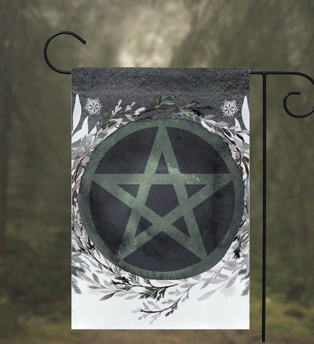 Winter Pine Pentacle Garden Flag Witch Pagan Wicca Yule - Etsy