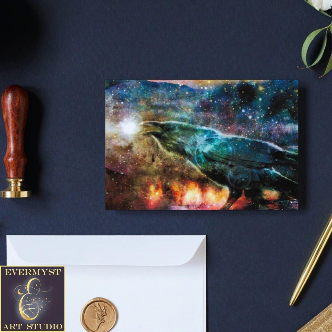 Calling Raven Greeting Card, Mythic Card, Fantasy Raven Card - Etsy