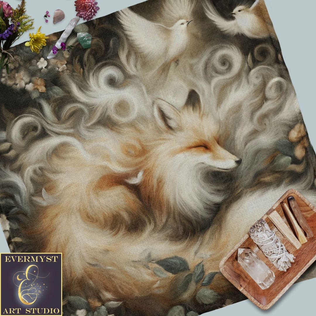 Fox Altar Cloth or Tarot Mat - Animal Wildlife Altar Tarot Witch Decor ...