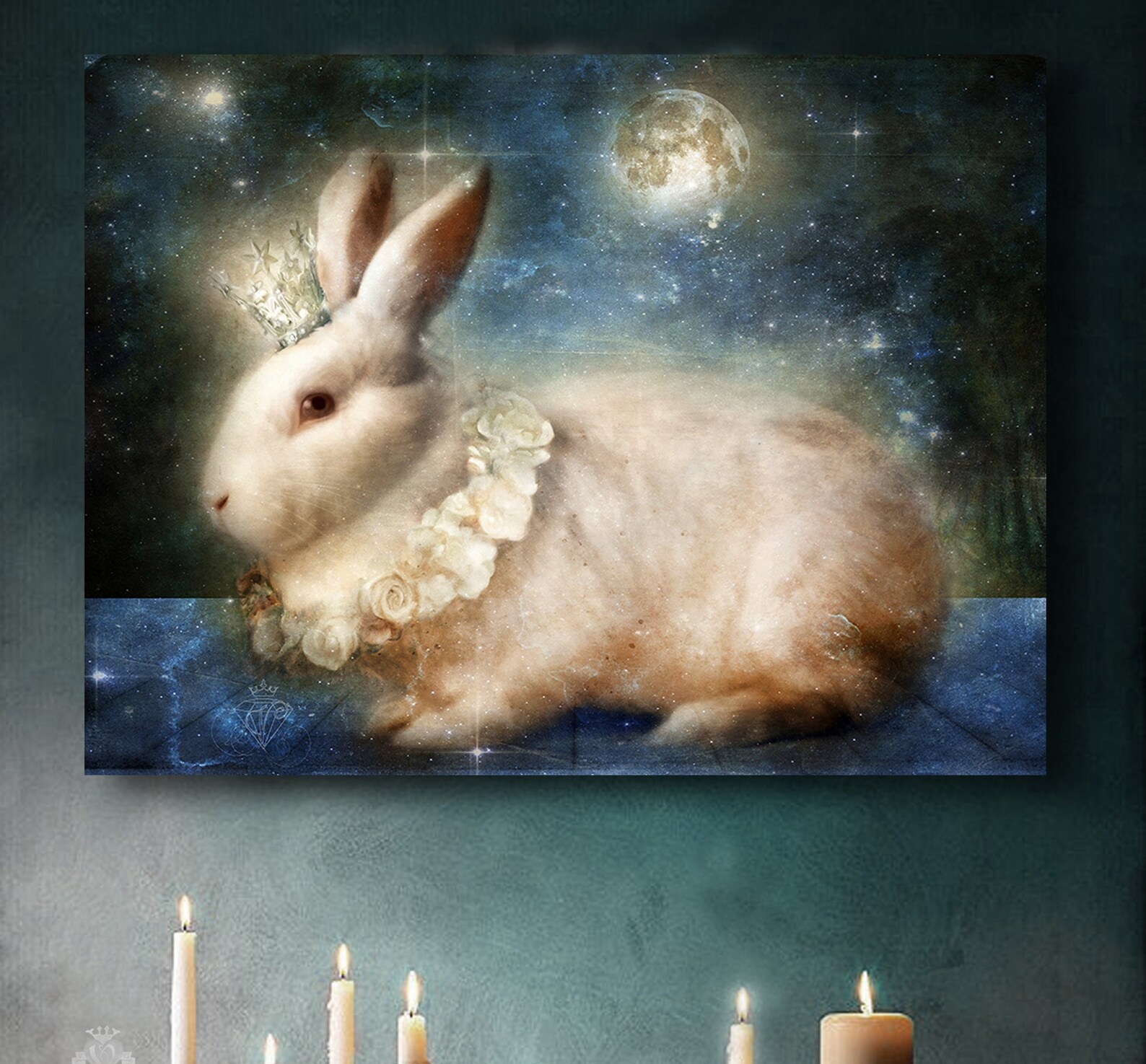 Fantasy Rabbit Art Print Moon Hare Mythic Fairy Tale Easter - Etsy