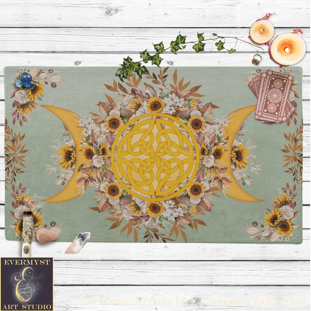 Sunflower Harvest Celtic Wide Altar Cloth Tarot Mat, Lughnasadh ...