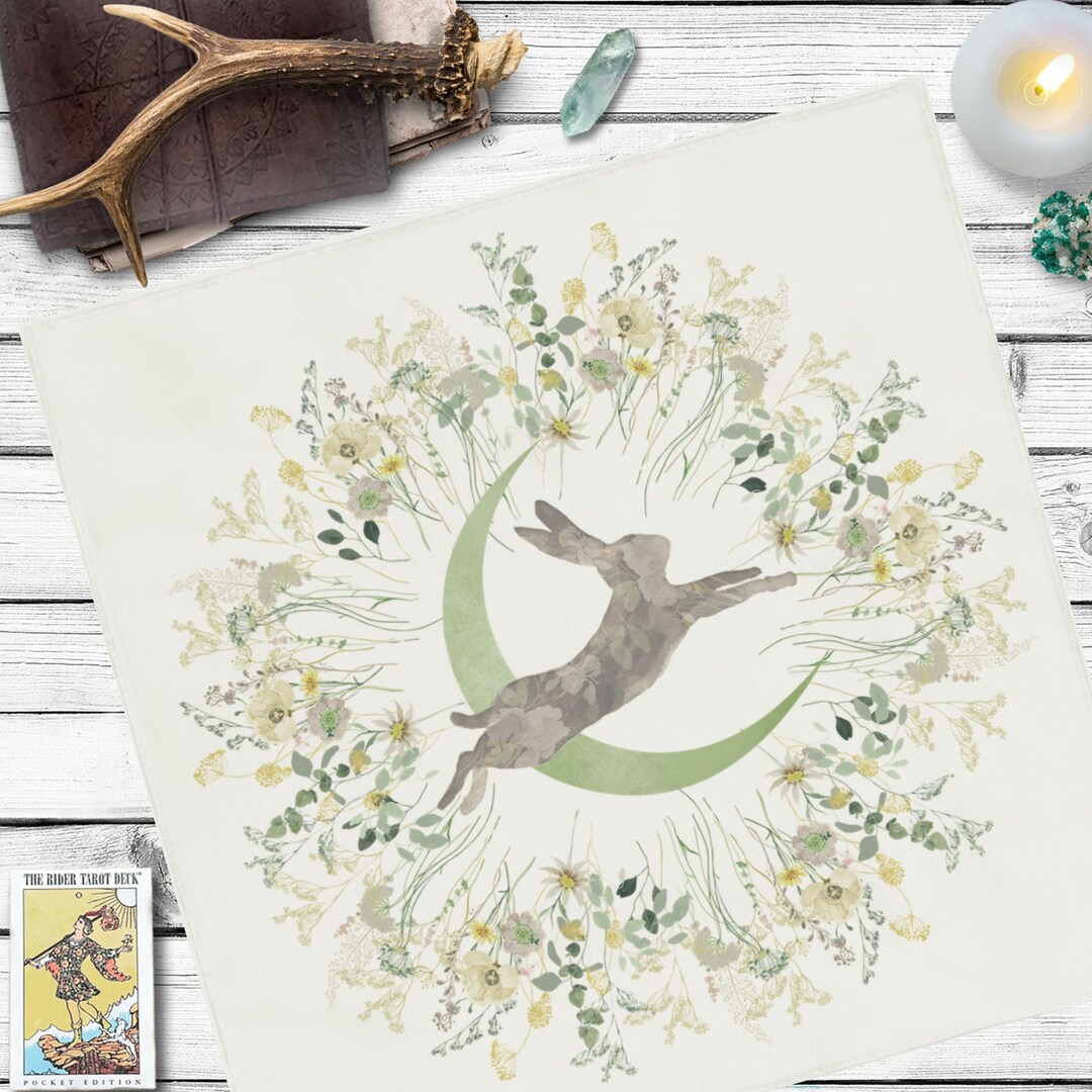 Altar Cloth Tarot Mat Spring Hare Moon Ostara Cottage Bunny Decor - Etsy