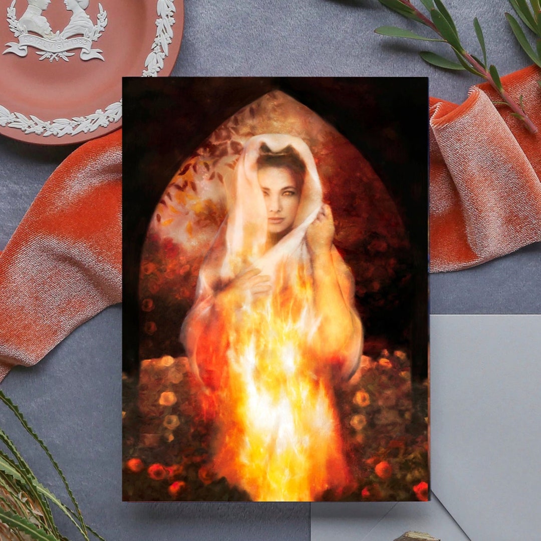 Vesta Goddess Greeting Card Hestia Goddess Mythic Notecard Stationary ...