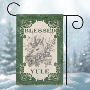 Yule Garden Flag Nature Pagan Witch Winter Solstice Decoration - Etsy