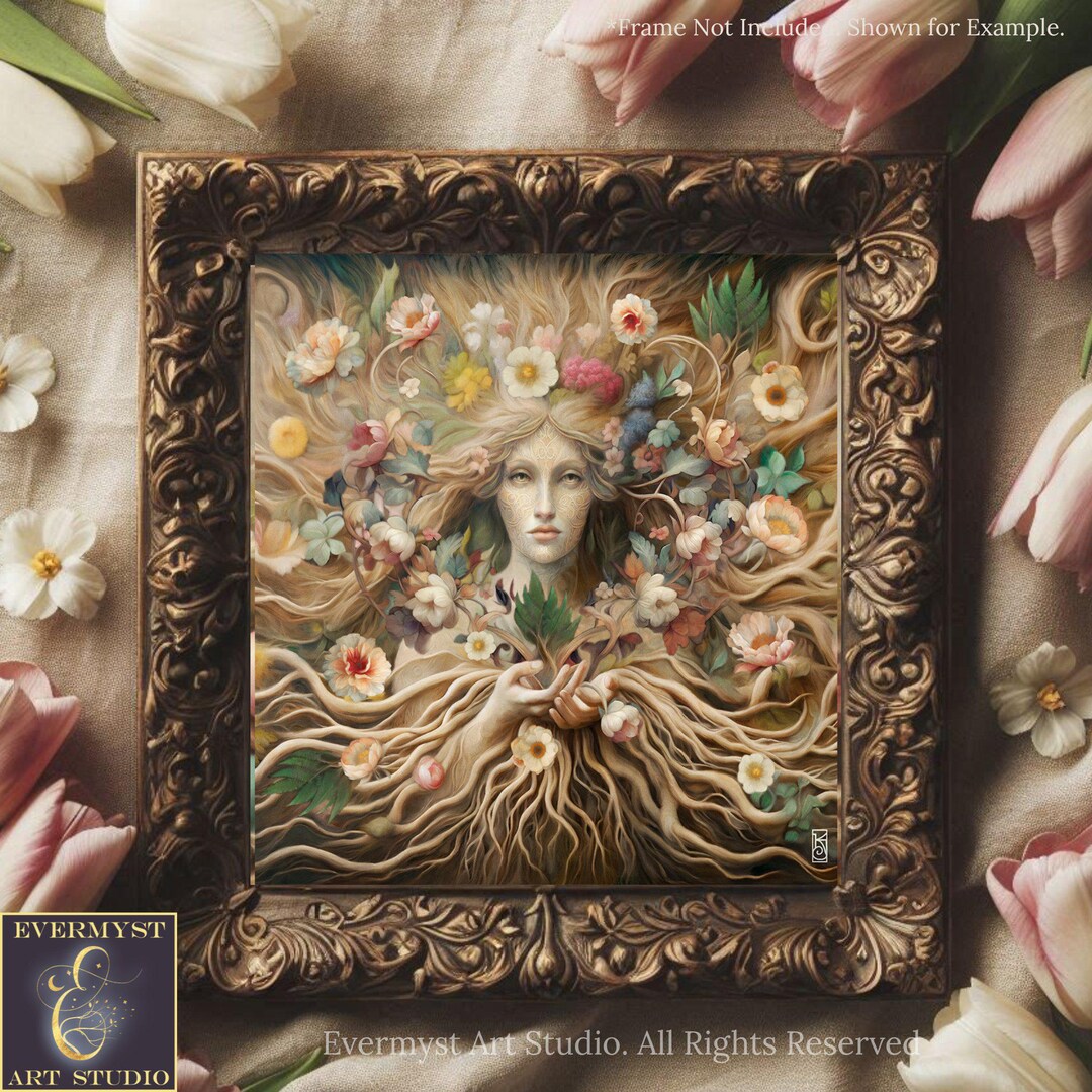 Nature Goddess Painting, Woodland Nymph (celtic Myth Art Print) - Etsy