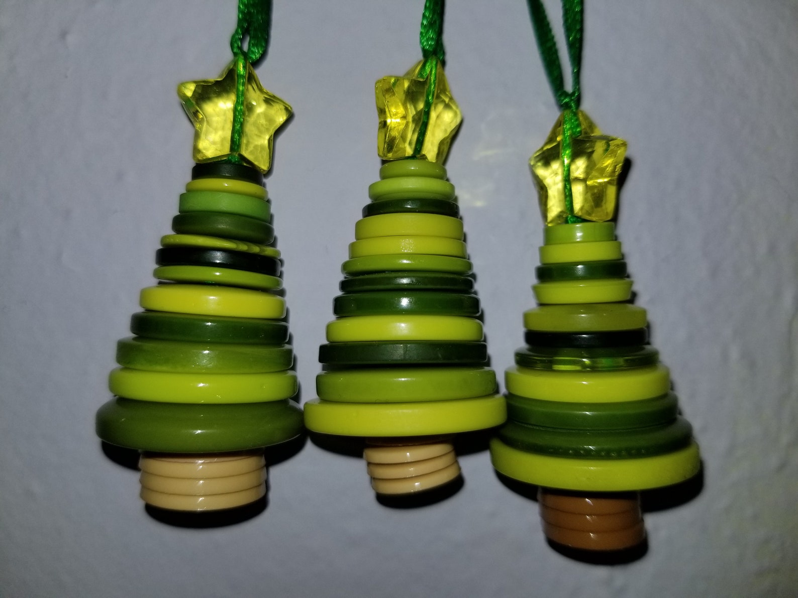 Button Christmas Tree Ornament Green - Etsy