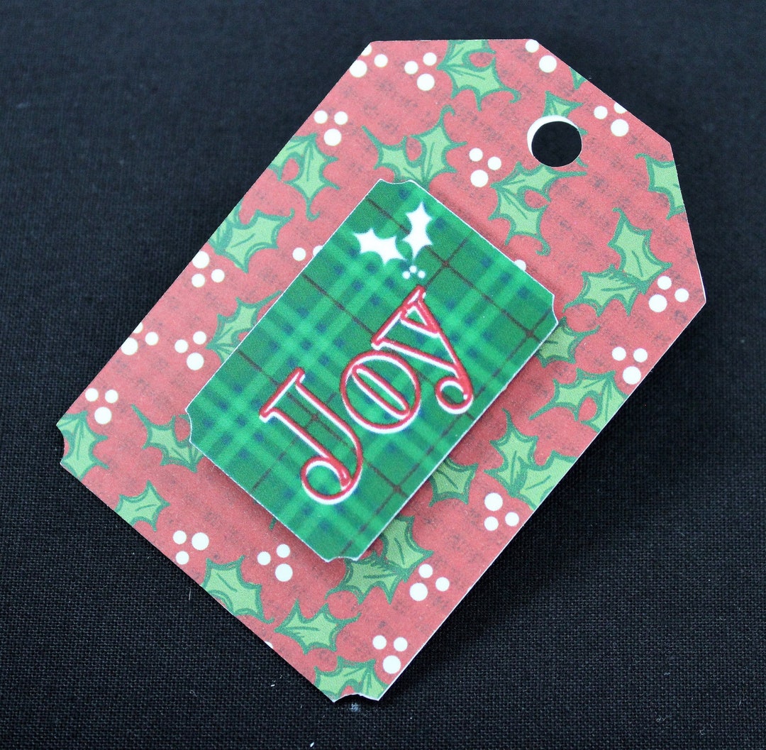 Handmade Christmas JOY Gift Tags/set of 5/layered Gift Tags/dimensional ...