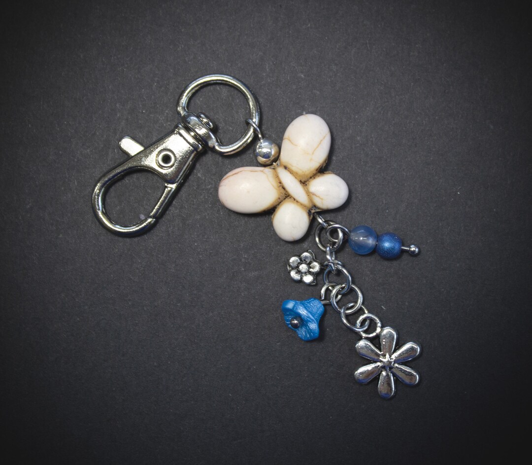 Antique White Butterfly Zipper Pull/insect Bag Charm/summer Rearview ...