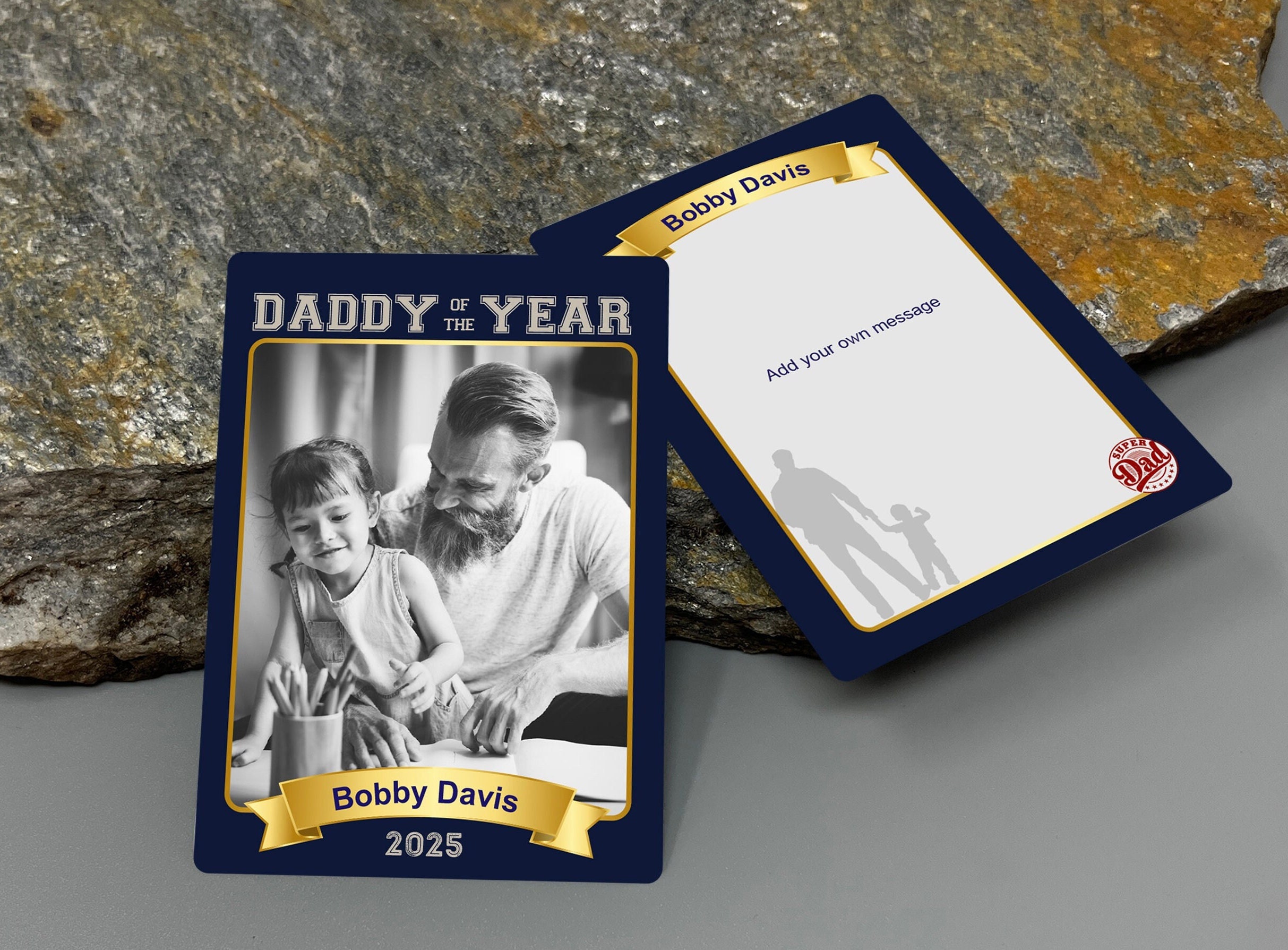 Customizable Daddy of the Year Metal Basketball Trading Card ...