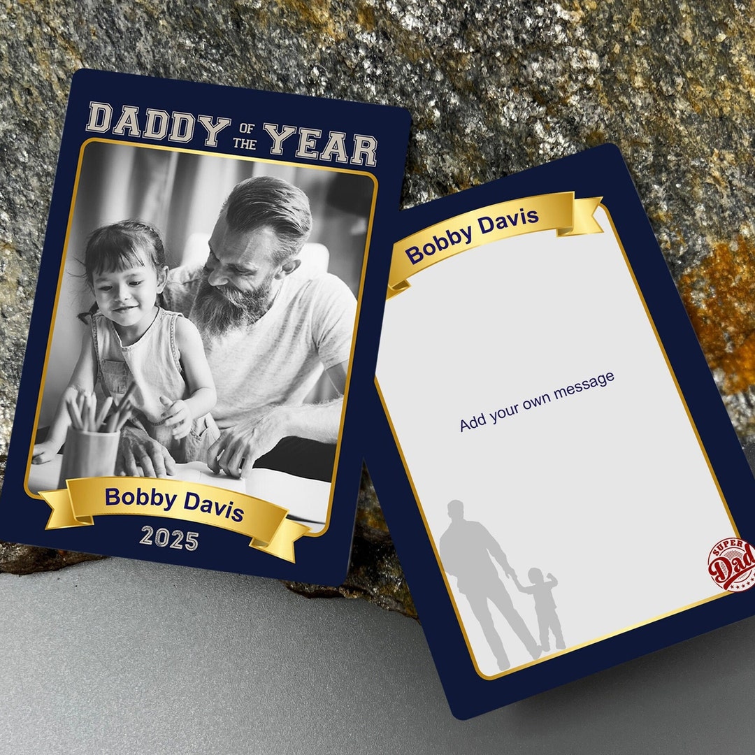Customizable Daddy of the Year Metal Basketball Trading Card ...