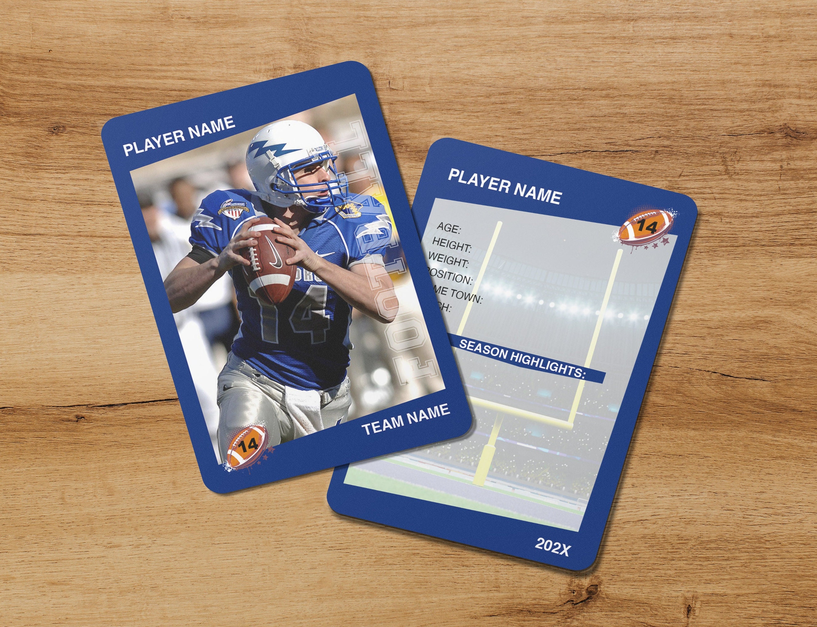 Custom Personalized Football Metal Trading Card, Custom Printed Sport ...