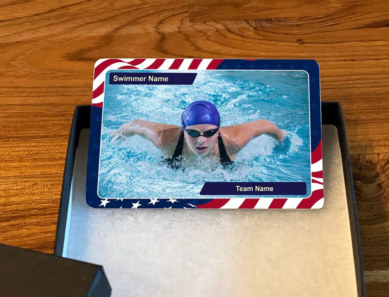 Personalized Swimming & Diving Metal Trading Card Custom - Etsy