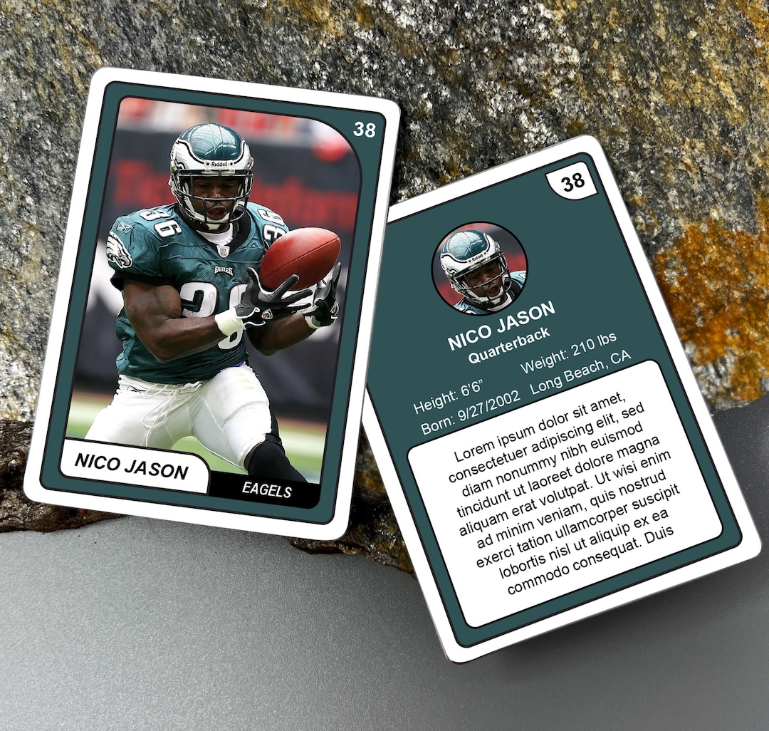 Custom Personalized Football Metal Trading Card, Custom Printed Sport ...