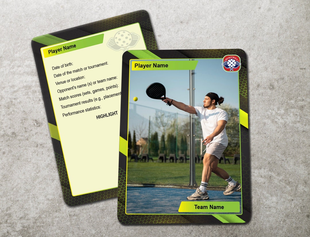 Personalized Pickleball Metal Trading Card, Custom Printed Sports Card ...