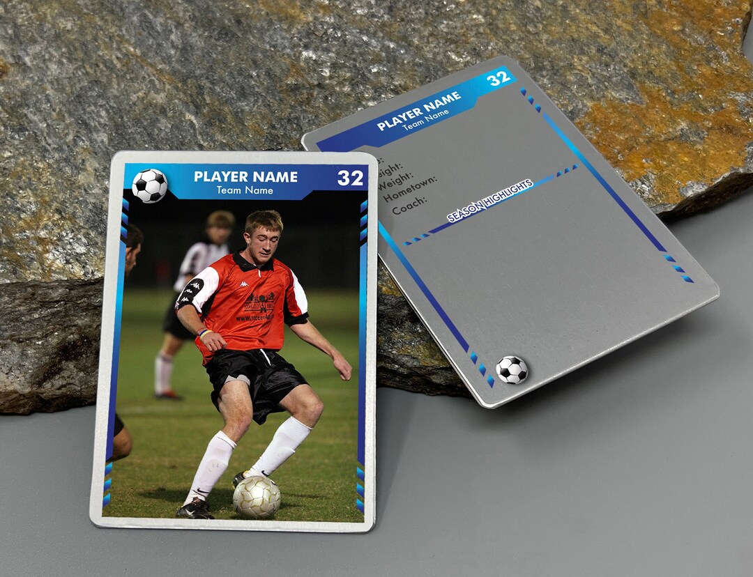 Personalized Soccer Metal Trading Card, Customized Soccer Trading Card ...