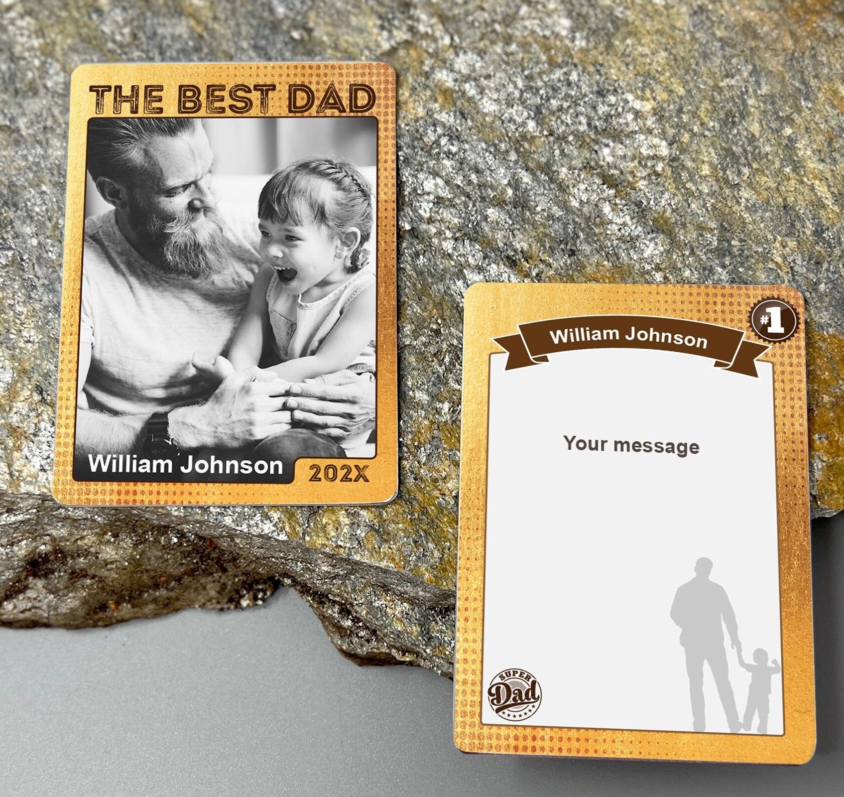 Customizable the Best Dad Metal Basketball Trading Card, Keepsake Photo ...