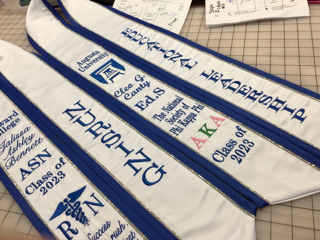 Grad Stoles Slanted RB Rhinestones Strip/nursing Vertical Left/right ...