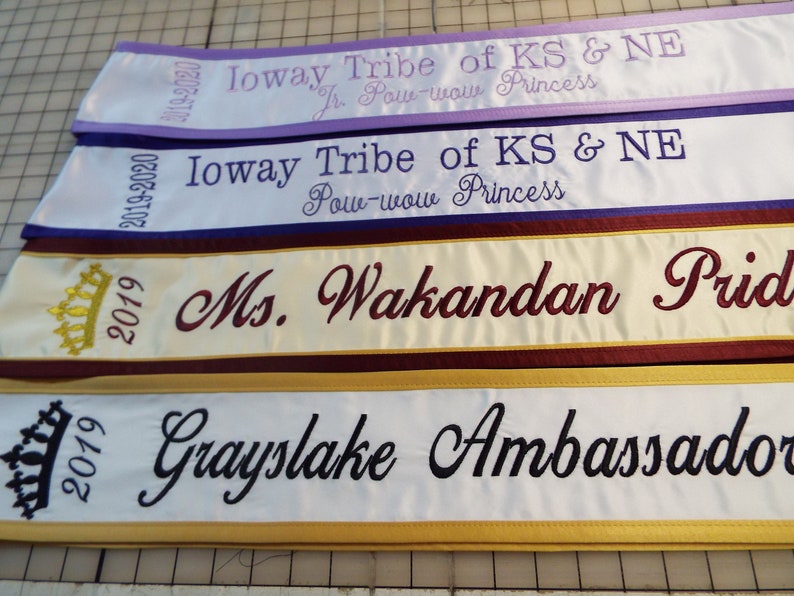 Pageant Sashes/ Heavyweight Satin / Satin TRIM / All Custom | Etsy