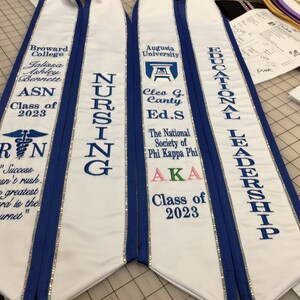 Grad Stoles Slanted RB Rhinestones Strip/nursing Vertical Left/right ...