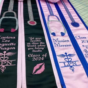 Personalized Graduation Stole, Stethoscope in Diamond Mesh With ...