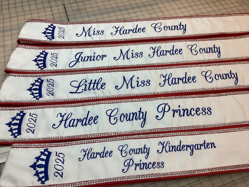 Pageant Sashes/diamond Mesh/gold or Silver Metallic Crowns/design Your ...