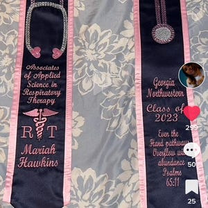 Graduation Slanted Stoles/ Mesh Stethoscope 13 Colors by Numbers /with ...