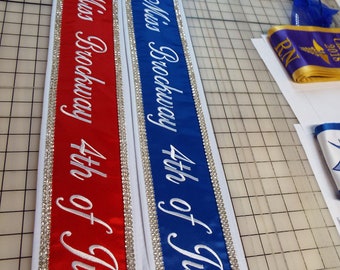 Pageant Sashes / Heavyweight Satin / Satin Trim / Crystal | Etsy