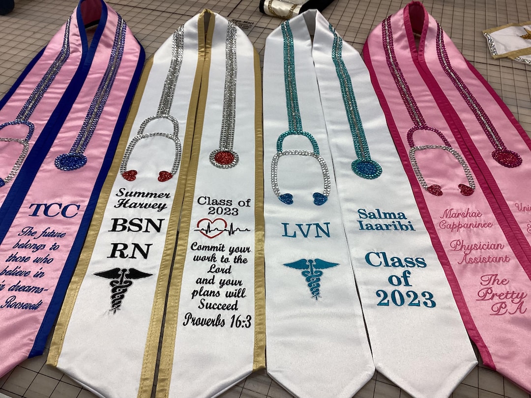 Graduation Stoles Pointed or Slanted/mesh Stethoscope 13 Colors ...