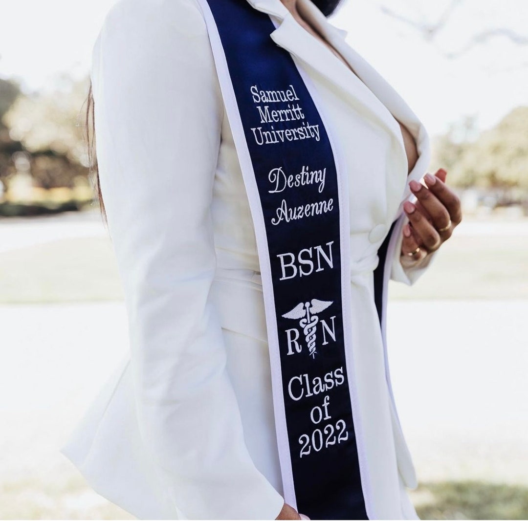 Graduation Stoles Slanted/ Nursing Vertical Only /college Name/ Your ...