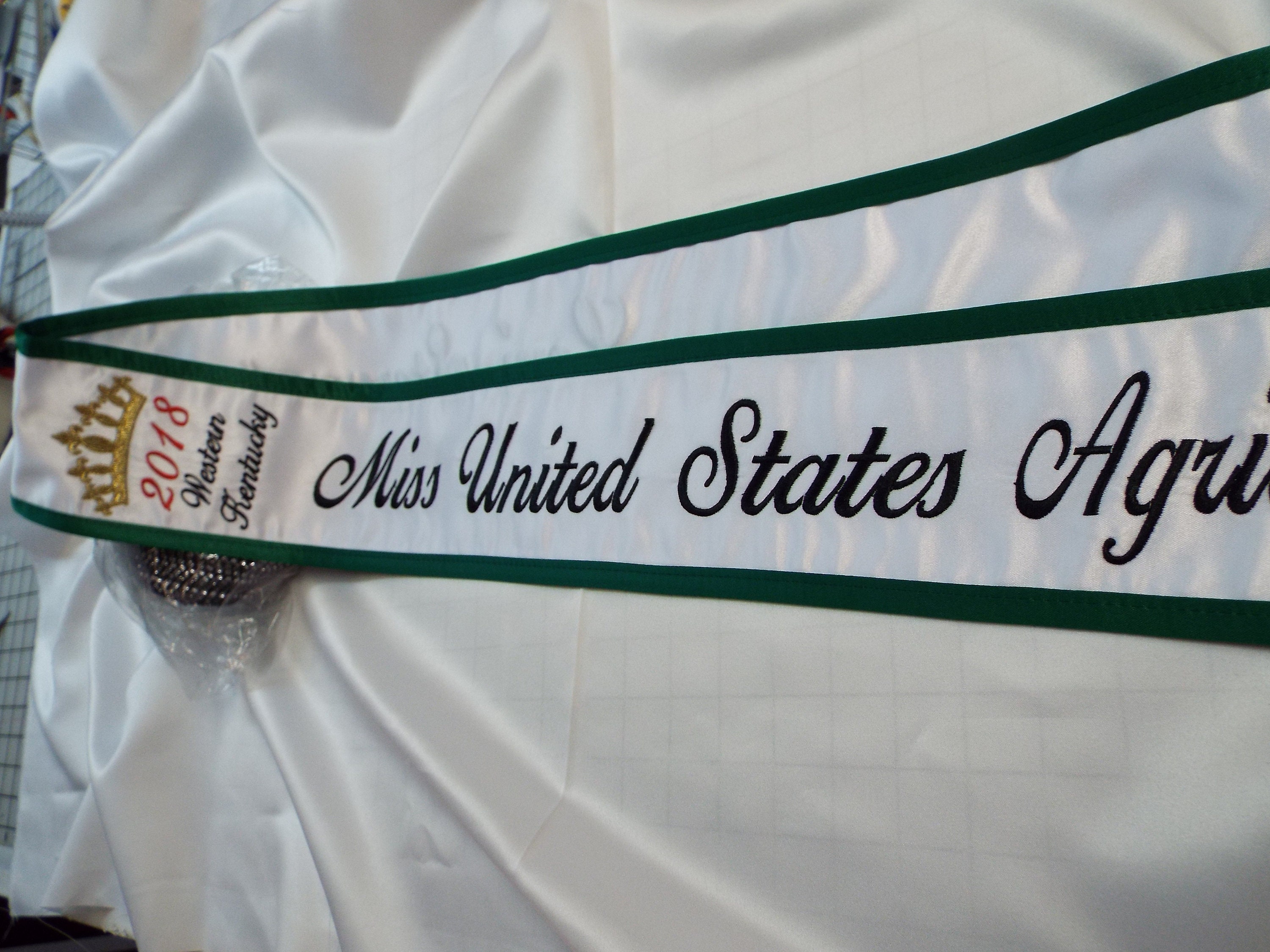 Pageant Sashes/with a Trim /crown on Shoulder / NO Adding Name on Back ...