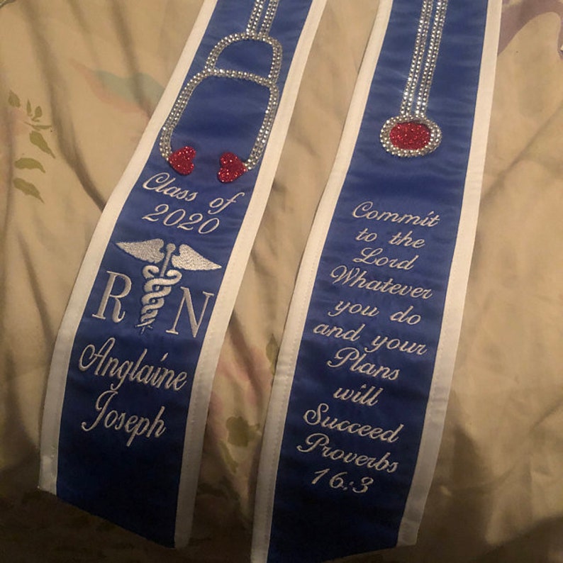 Graduation Pointed or Slanted Stoles / Diamond Rhinestone Mesh | Etsy