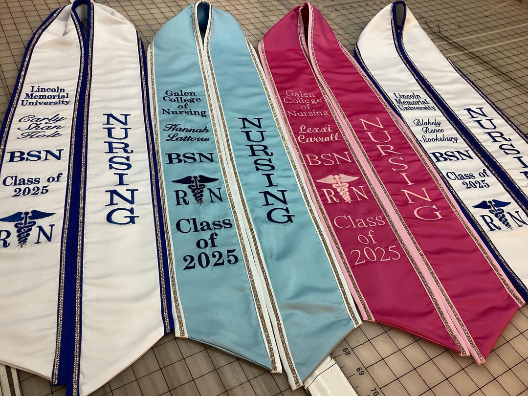 Graduation Stoles Slanted Silver Rhinestones Strip/nursing/right ...