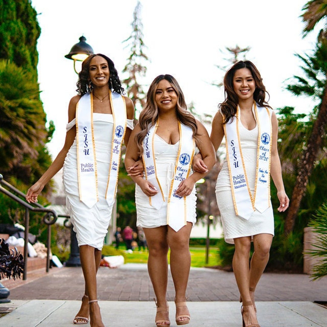 Graduation Stoles Slanted or Pointed/right Side SJSU Vertical / Degree ...