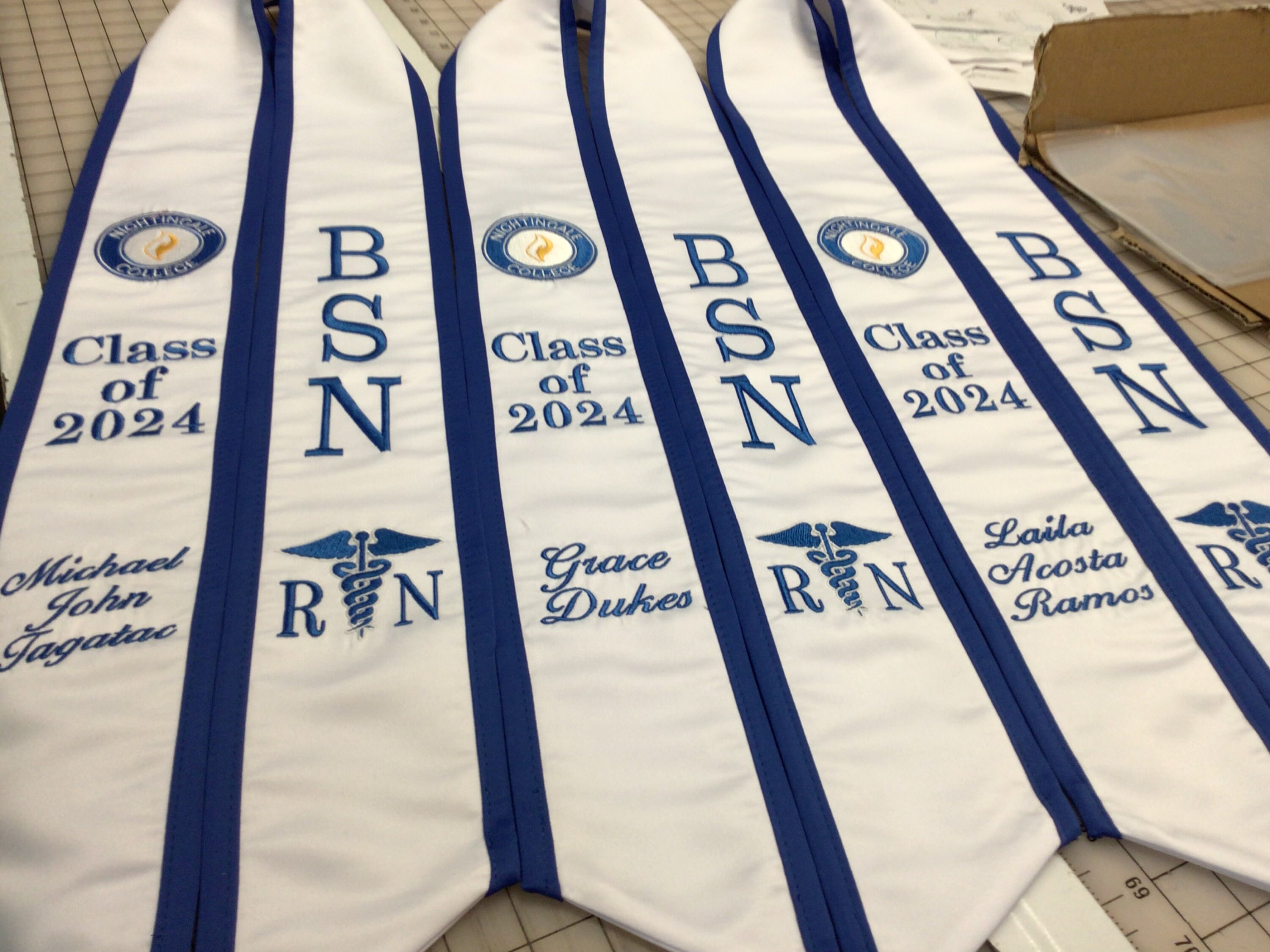 Graduation Stoles/nightingale College / Made With New Logo Only /made ...