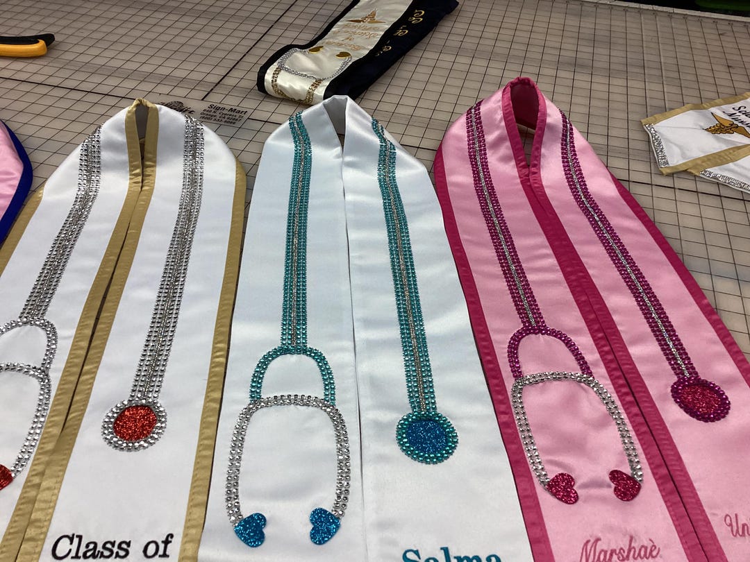 Graduation Stoles Pointed or Slanted/mesh Stethoscope 13 Colors ...