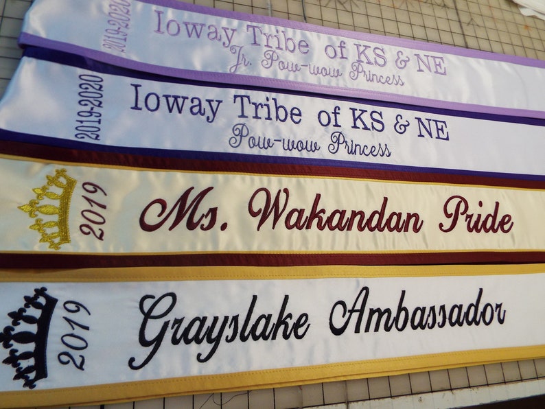 Pageant Sashes/ Heavyweight Satin / Satin TRIM / All Custom Made ...