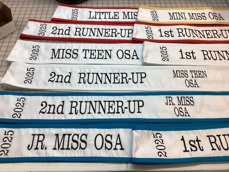 Pageant Sashes /silver Crown 202X / Satin Color and Trim Color From ...