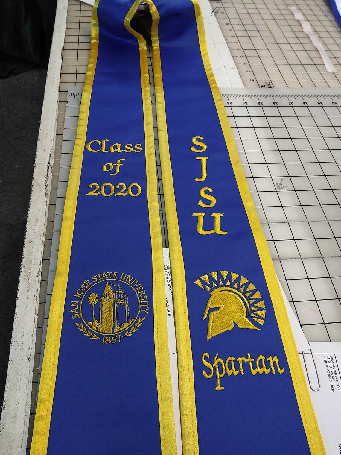Graduation Stoles Slanted or Pointed/right Side SJSU Vertical - Etsy