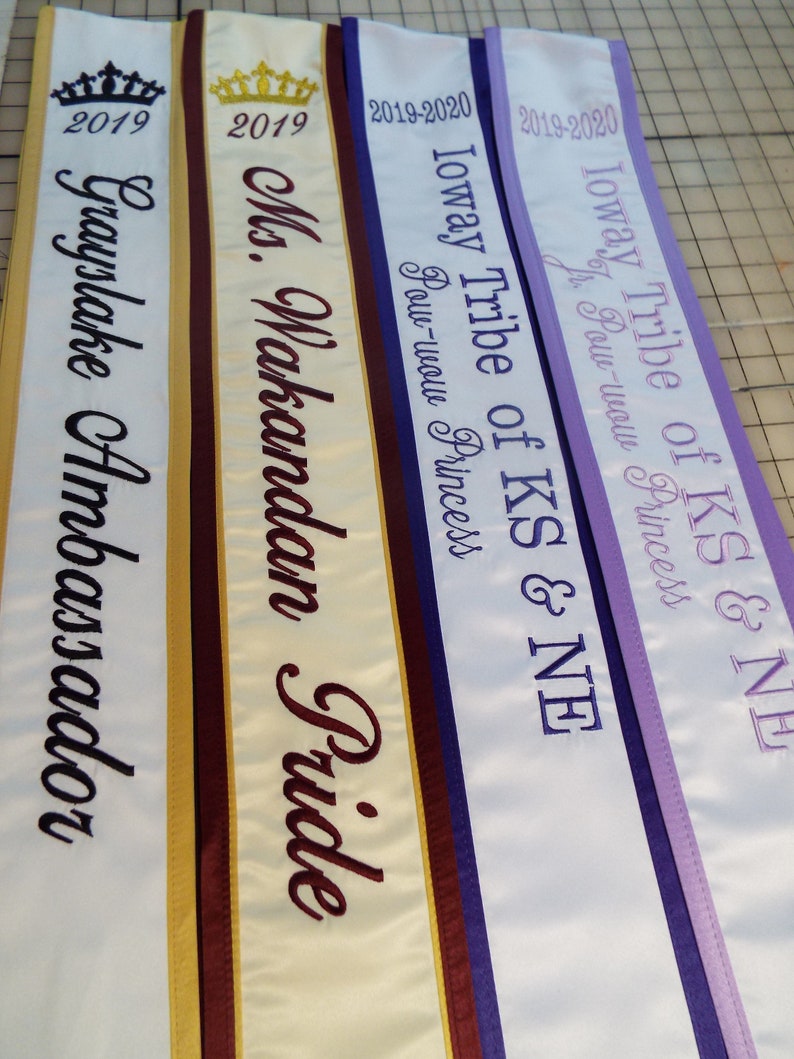Pageant Sashes/ Heavyweight Satin / Satin TRIM / All Custom | Etsy