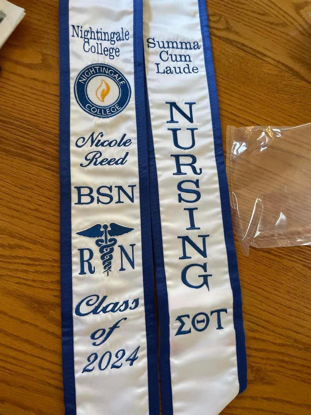 Graduation Stoles/nightingale College/new Logo/made as Posted/summa Cum ...
