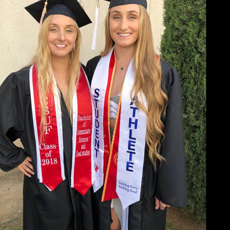 Graduation Stoles Pointed or Slanted / 4 Vertical Letters | Etsy