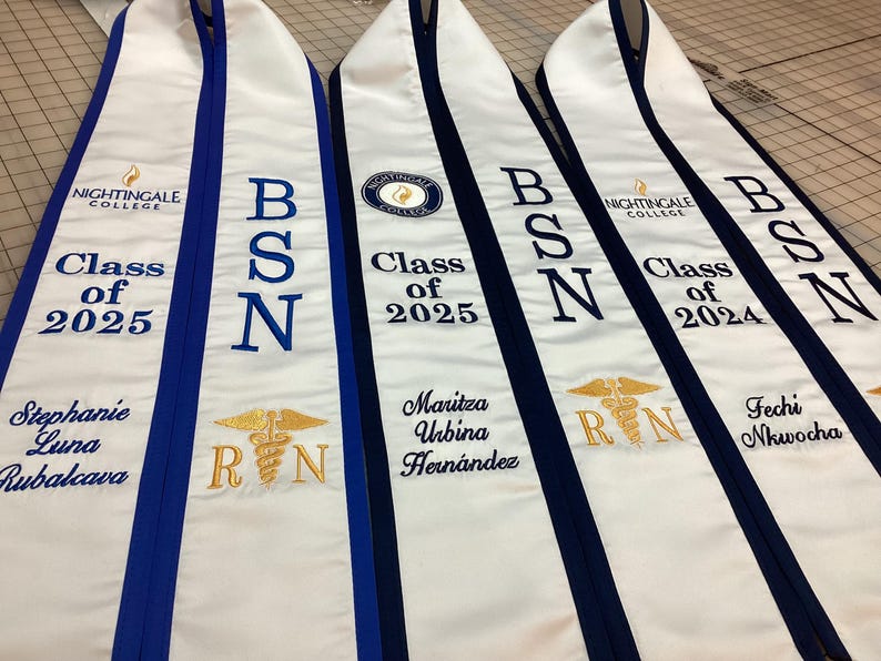 Nightingale College Graduation Stole: BSN, RN, Caduceus/ Made as Posted ...