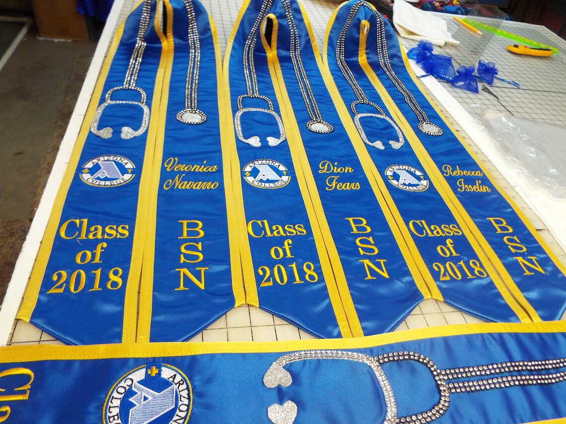 Graduation Slanted Stoles/ Mesh Stethoscope 13 Colors by Numbers /with ...