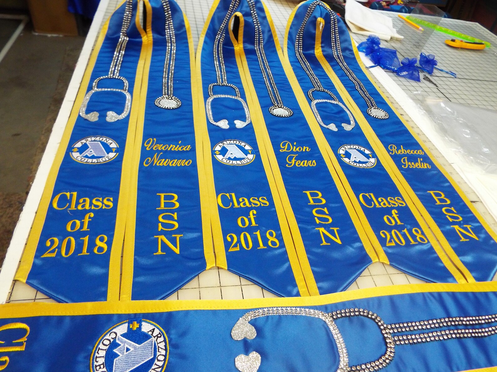 Graduation Slanted Stoles/ Mesh Stethoscope 13 Colors by Numbers /with ...