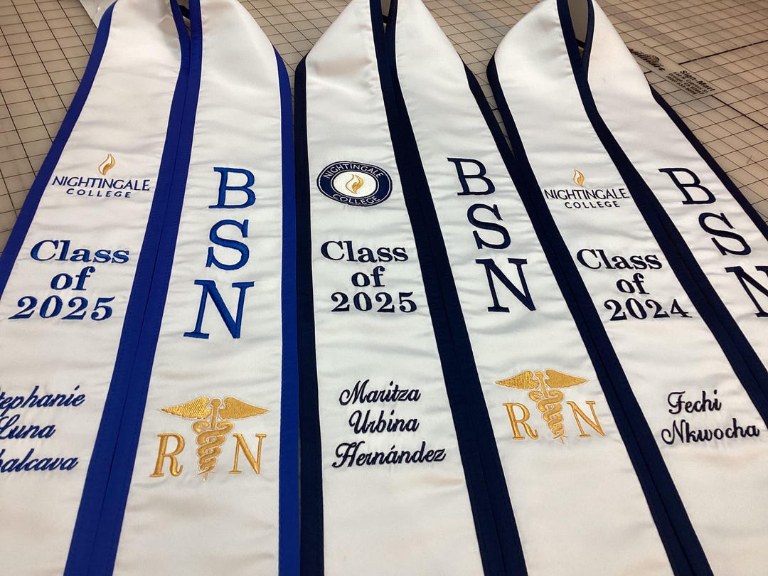 Nightingale College Graduation Stole: BSN, RN, Caduceus/ Made as Posted ...