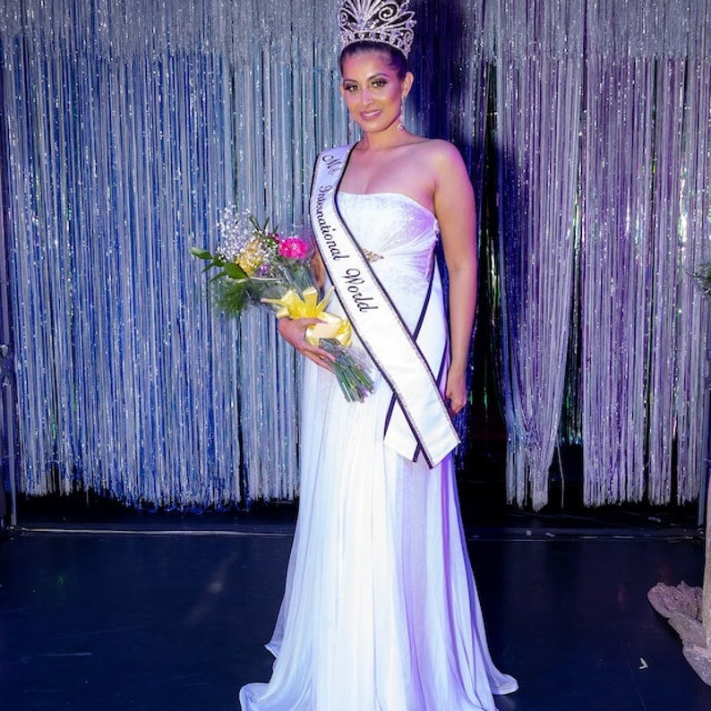 Pageant Sashes / Heavyweight Satin / Silver Rhinestones Front | Etsy